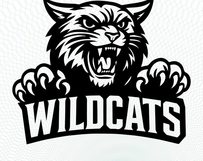 Wildcats School Sport Team Logo SVG, Wildcats PNG, PDF, Dxf File ...