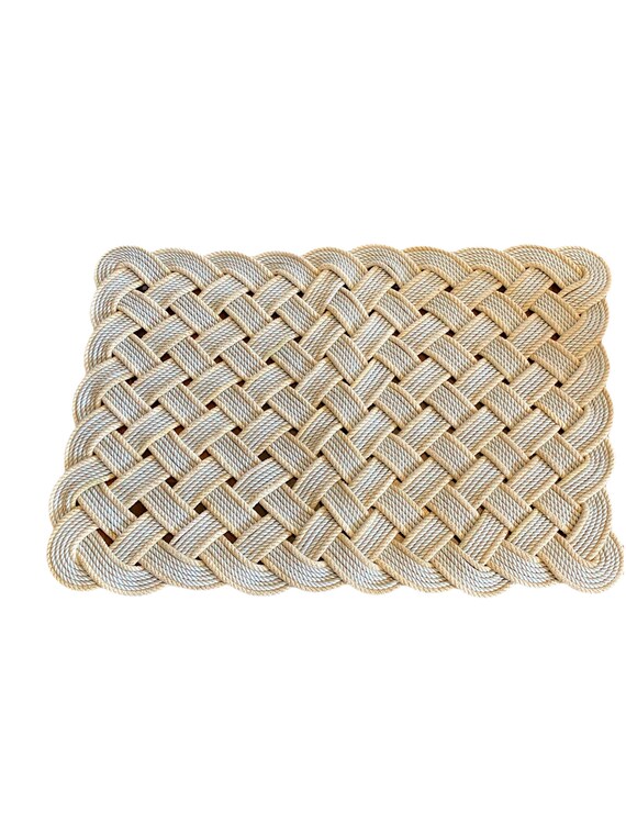 24 X 36 Rope Rug Silver With Natural Accent | Etsy