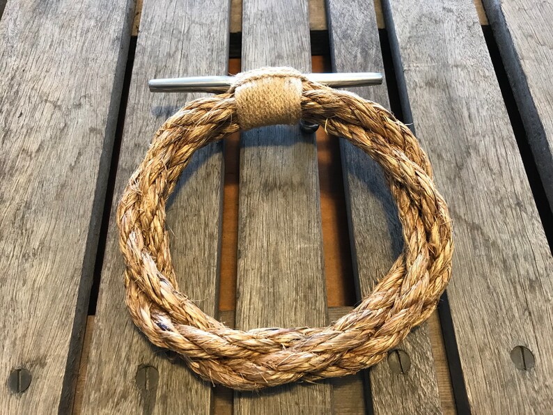 Natural Rope Towel Ring With Stainless Steel Cleat Natural - Etsy