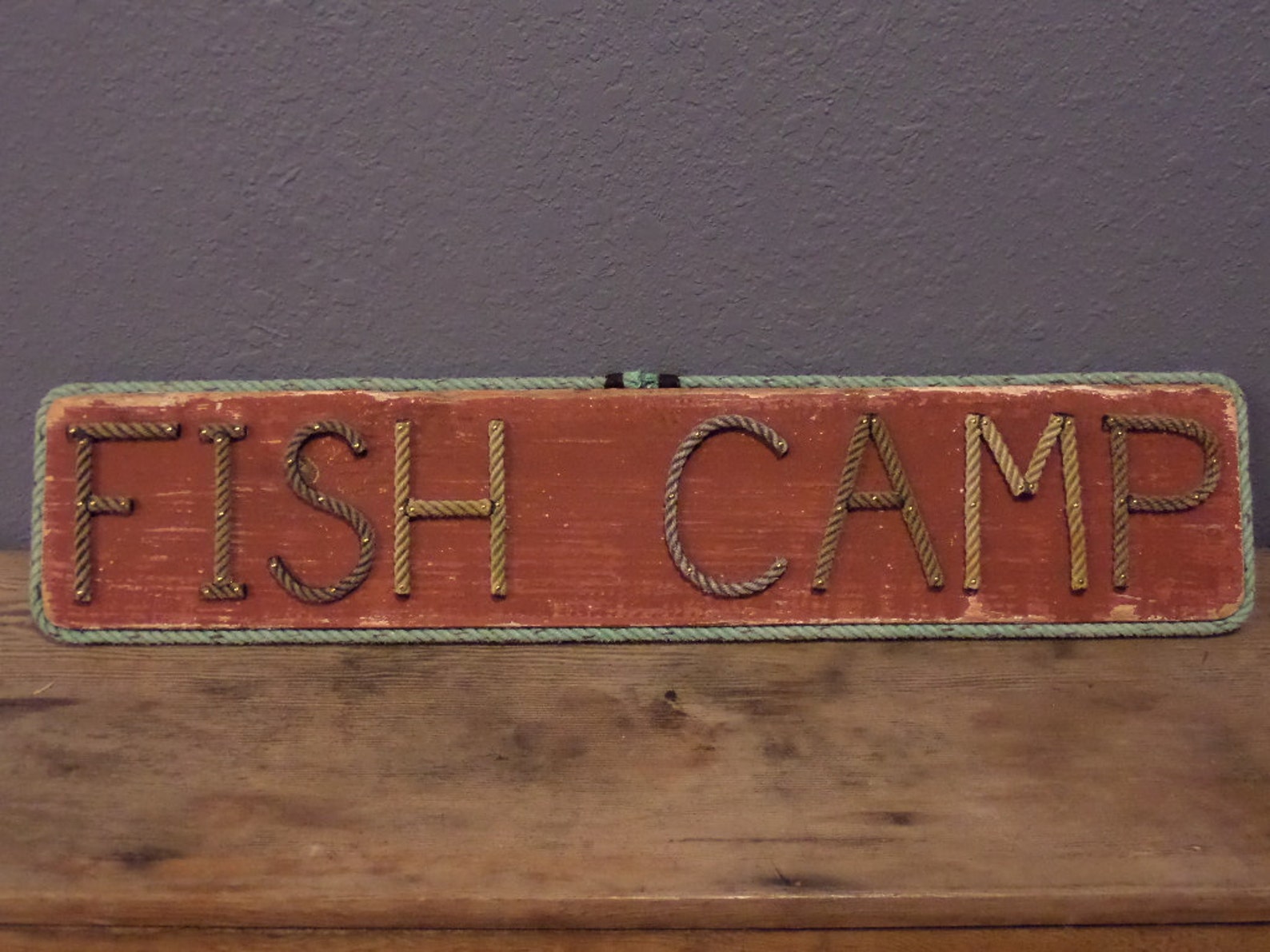 FISH CAMP Sign Reclaimed Wood Alaska Rope Letters Upcycled - Etsy