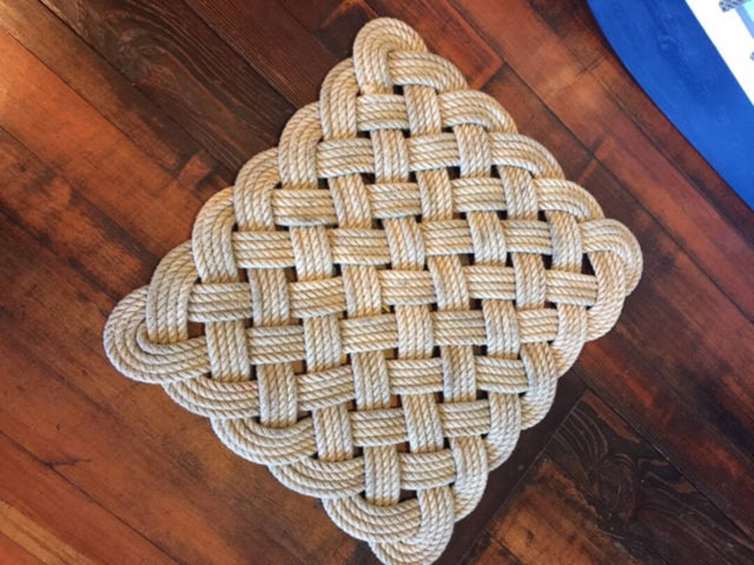 Nautical Rope Rug 20 X 20 Tightly Woven Knotted - Etsy