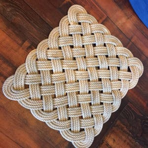 Nautical Rope Rug 20 X 20 Tightly Woven Knotted - Etsy