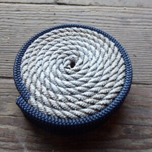 Nauticalset of 4 Rope Coasters Nautical Decor Gray With Navy - Etsy