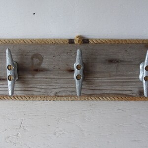 Coat Rack Reclaimed Distressed Wood Lined With Rope and Cleats - Etsy