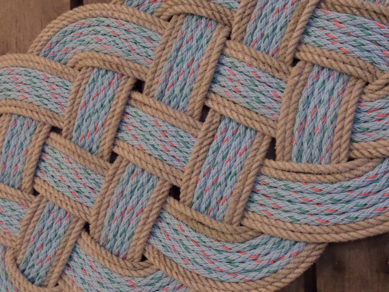 Beach Decor34 x 15 Rope Rug Blue & Silver | Etsy