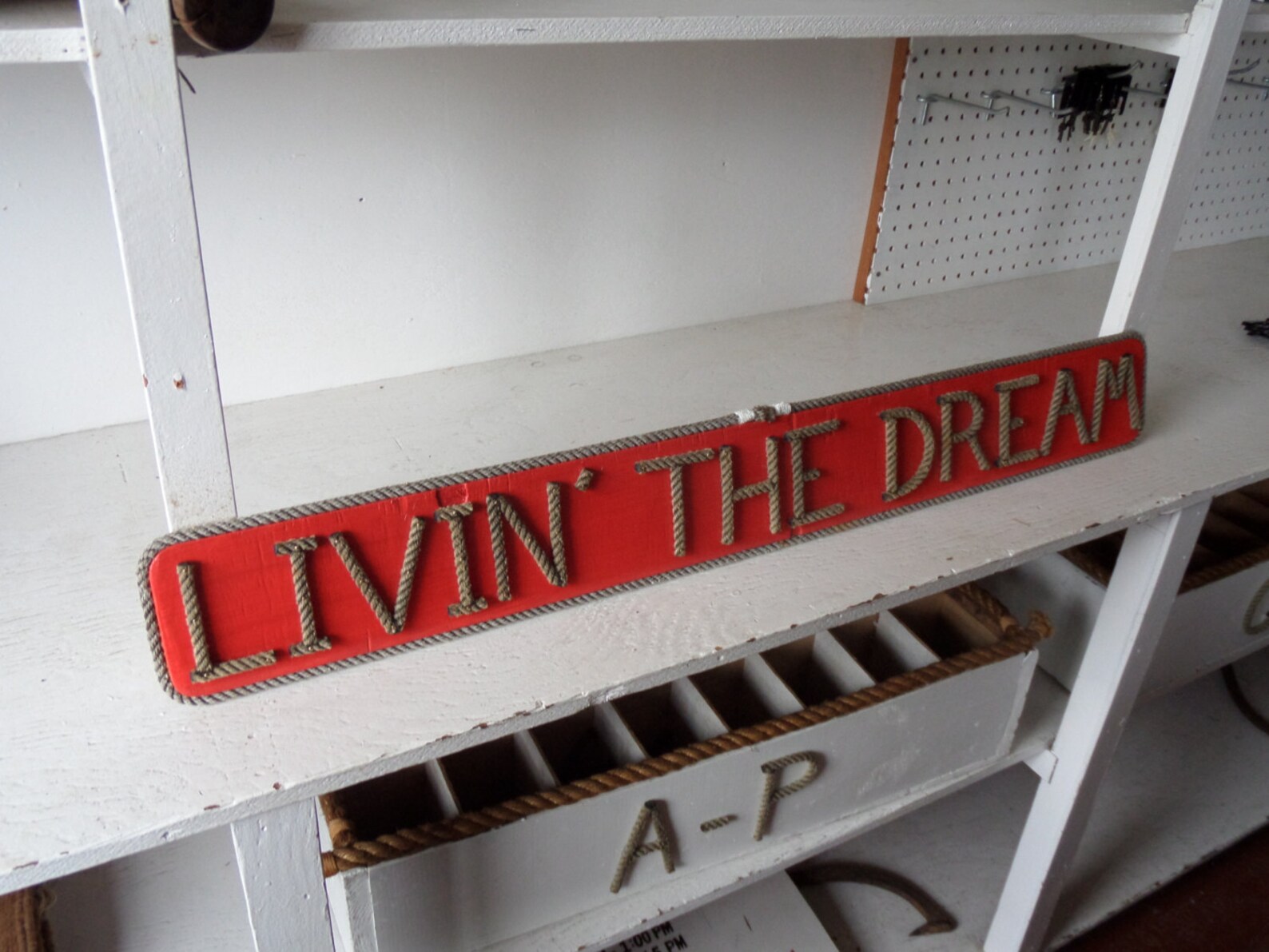 LIVIN' THE DREAM Sign Custom Nautical Rusti Living the - Etsy