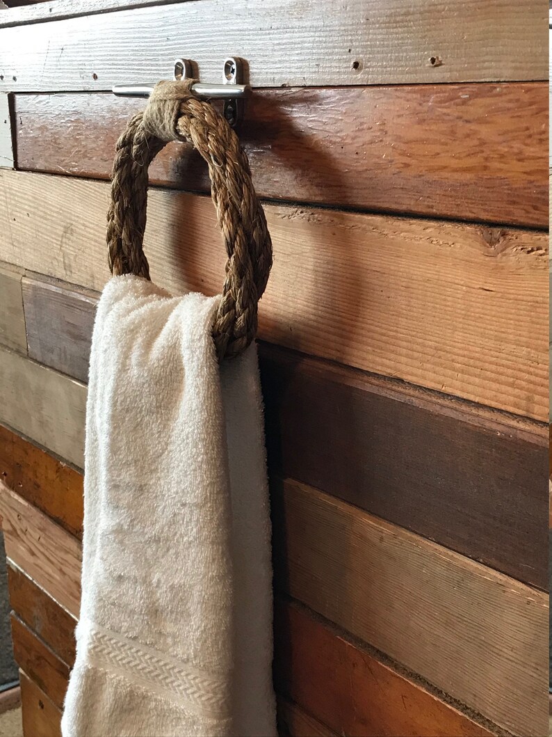 Natural Rope Towel Ring With Stainless Steel Cleat Natural - Etsy