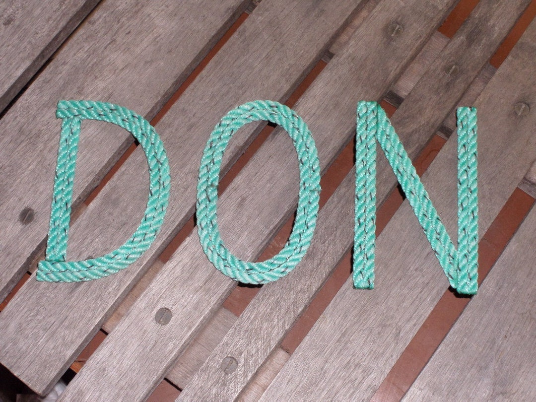 8 INCH Rope Letters Custom Upcycled Rope Nautical Decor Great - Etsy
