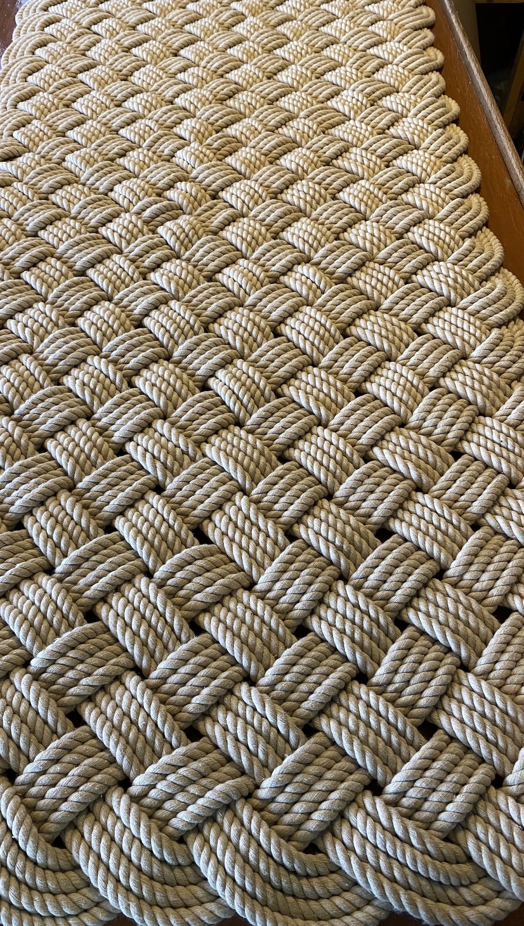 Tan Cotton Rope Rug 48 X 24 Nautical Lovers Knot Perfect - Etsy
