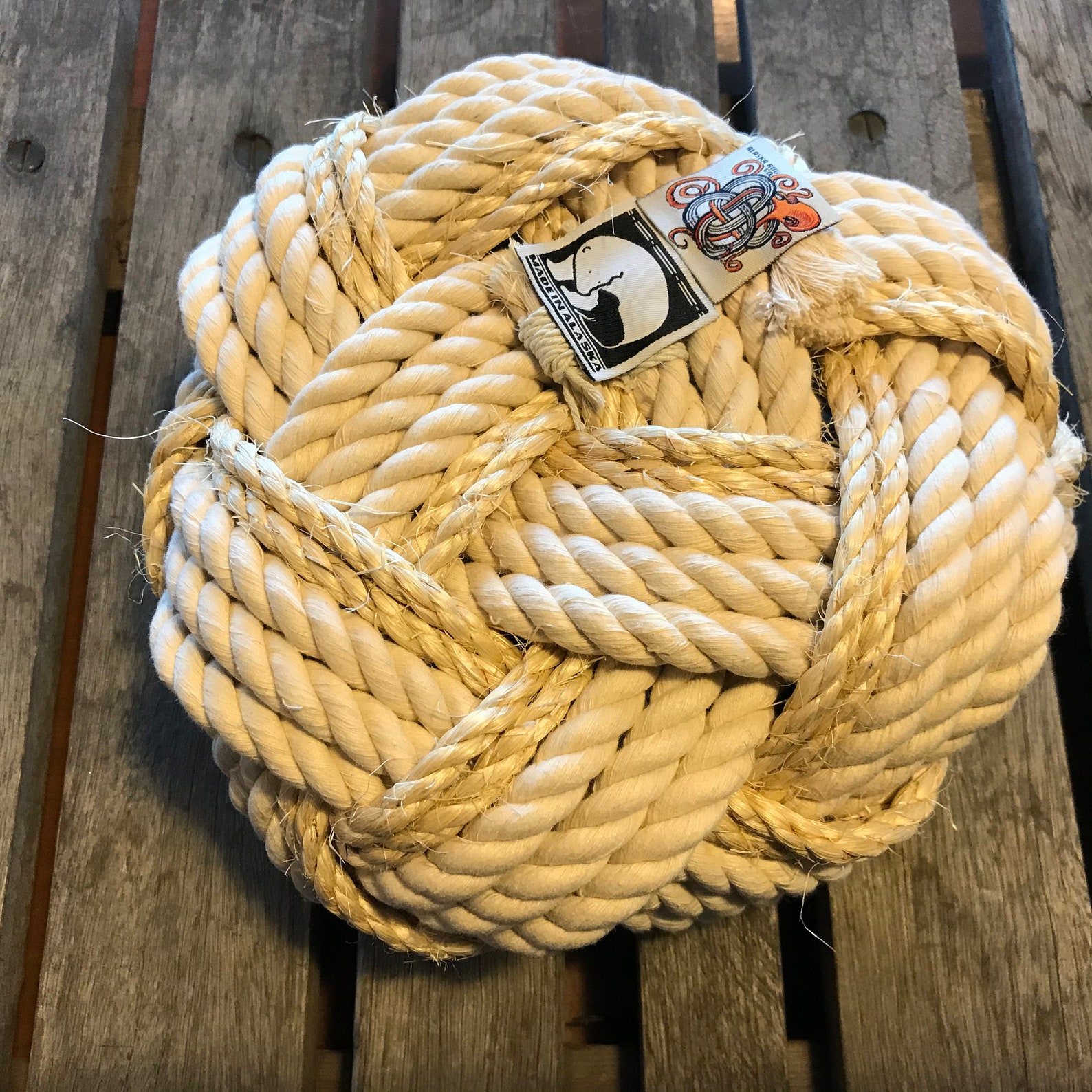 Cotton Jute Rope Bowl Coastal Decor Knotted Basket | Etsy