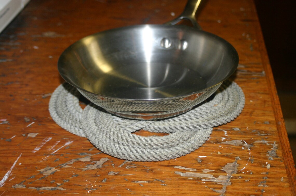 Beach Decorrope Trivet 9 knotted Woven Nautical Green | Etsy