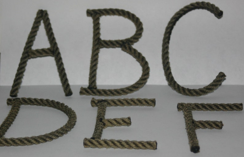 5 alphabet Letters Rope Letters MADE TO ORDER Nautical - Etsy