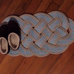 Beach Decor34 X 15 Rope Rug Blue & Silver - Etsy
