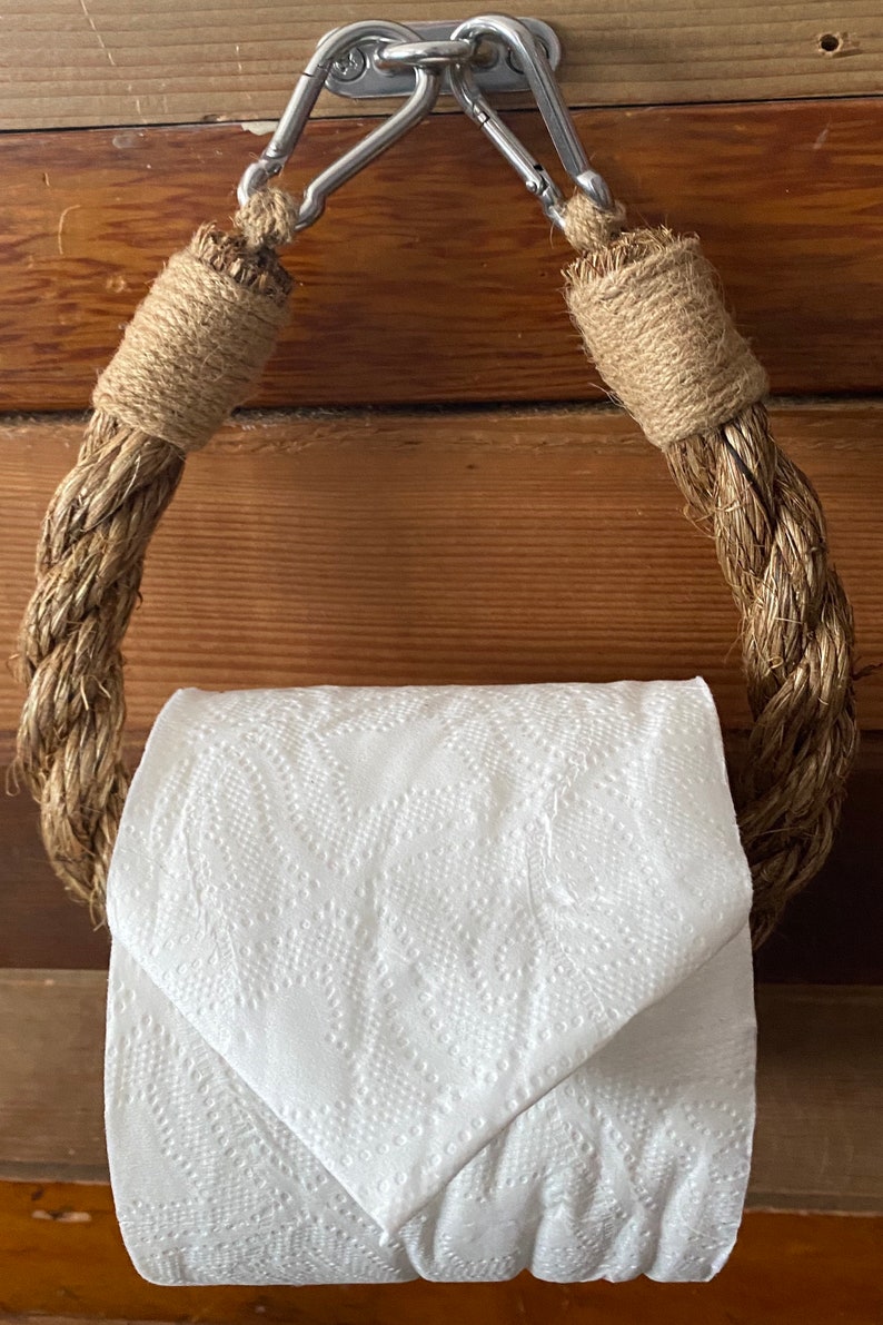 Beach Rope Toilet Paper Holder With Snap Hooks U Hook | Etsy