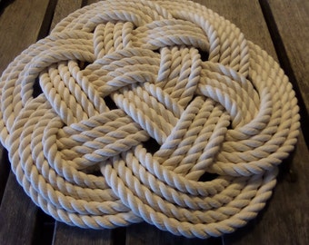 Sale Rope Table Placemat Centerpiece off White Cotton Knotted | Etsy