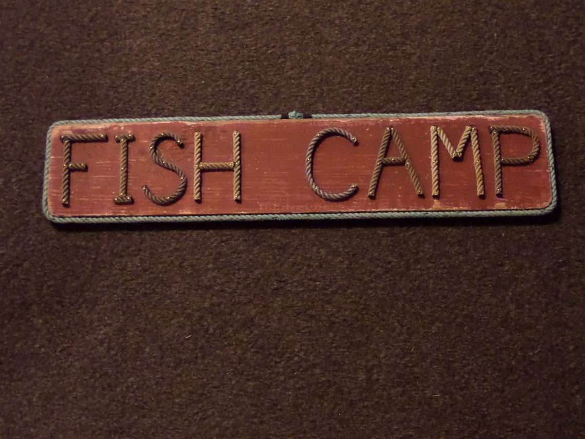 FISH CAMP Sign Reclaimed Wood Alaska Rope Letters Upcycled - Etsy