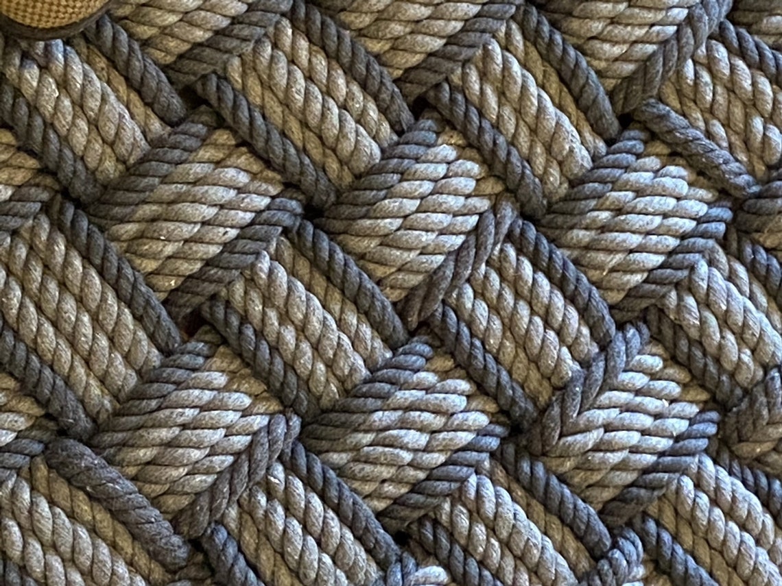 New Cotton Rope Mat 36 X 24 Light Gray With Darker - Etsy