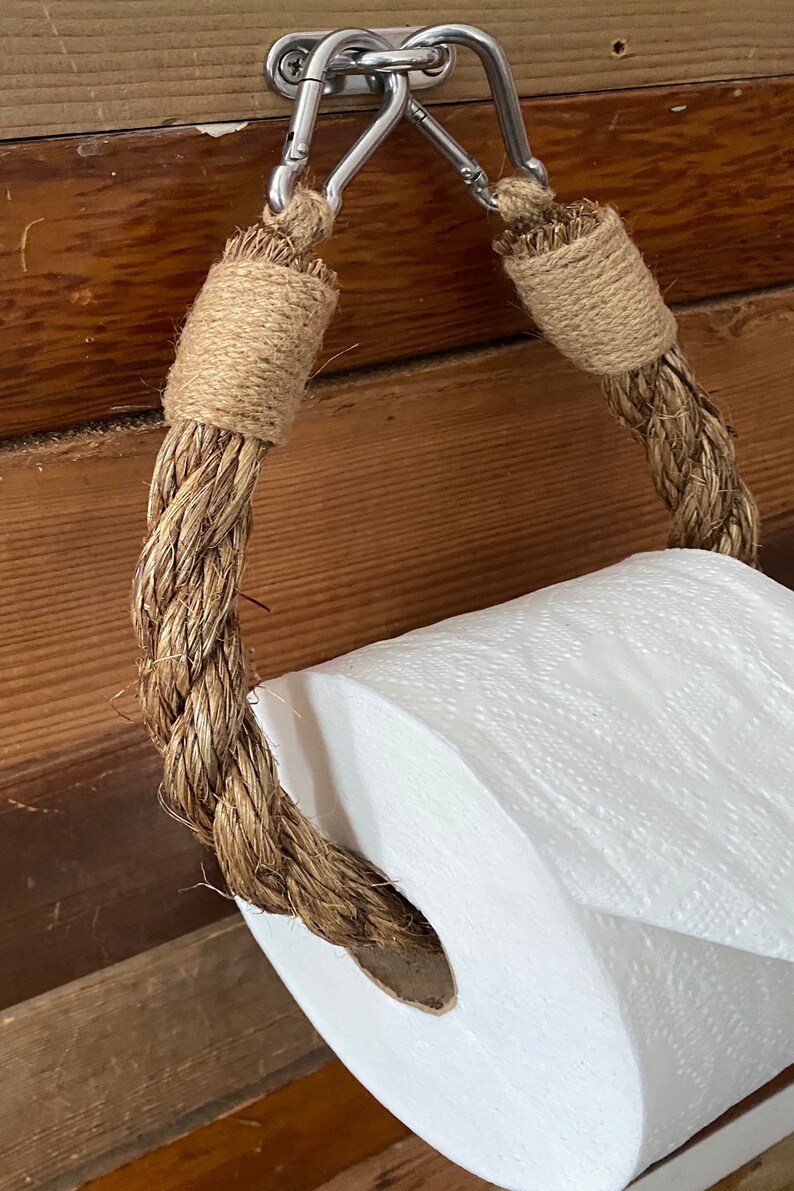 Beach Rope Toilet Paper Holder With Snap Hooks U Hook | Etsy