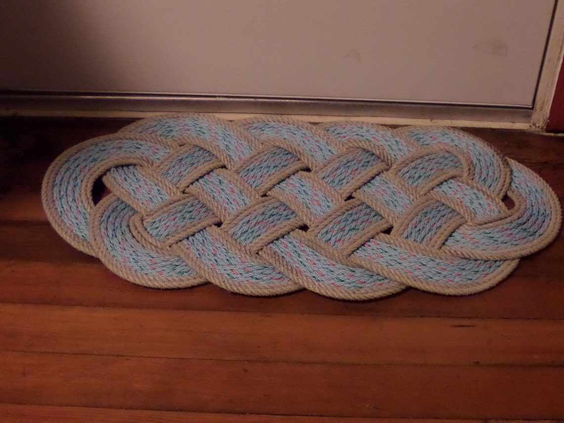 Beach Decor34 X 15 Rope Rug Blue & Silver - Etsy