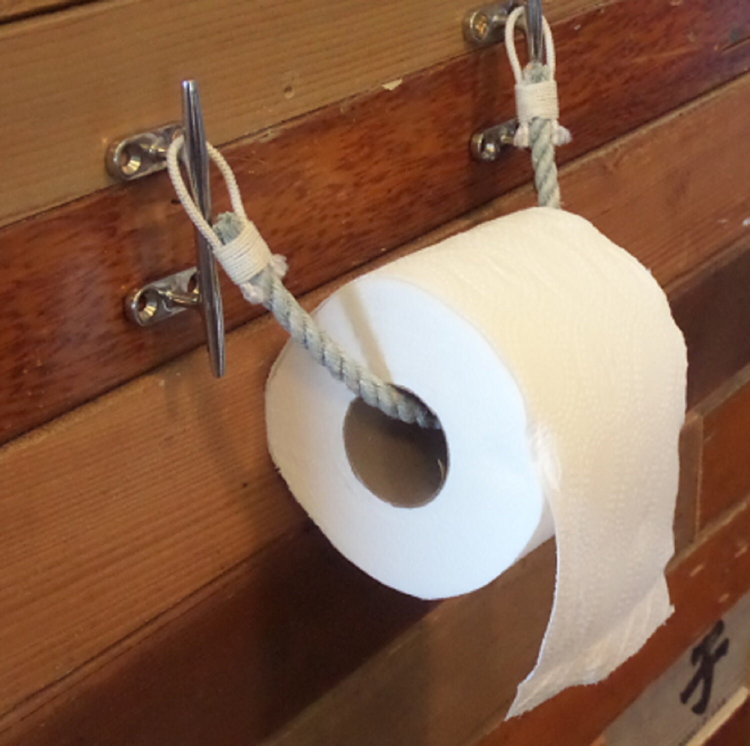 Nautical DecorRope Toilet Paper Holder With Cleats Beach | Etsy