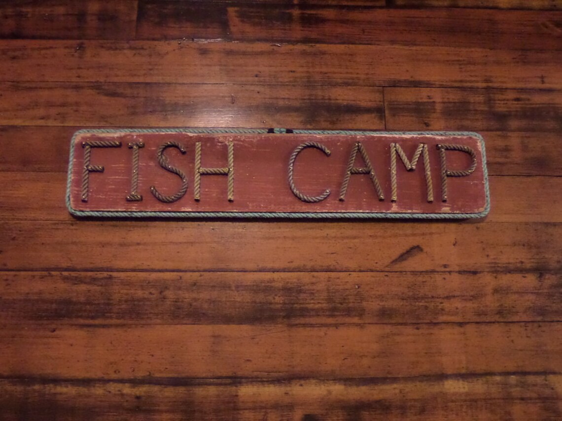 FISH CAMP Sign Reclaimed Wood Alaska Rope Letters Upcycled - Etsy