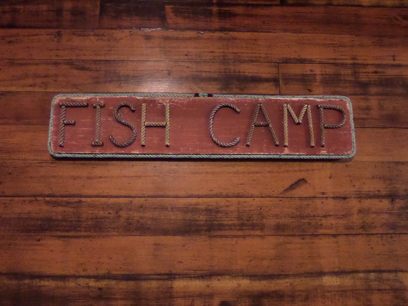 FISH CAMP Sign Reclaimed Wood Alaska Rope Letters Upcycled - Etsy