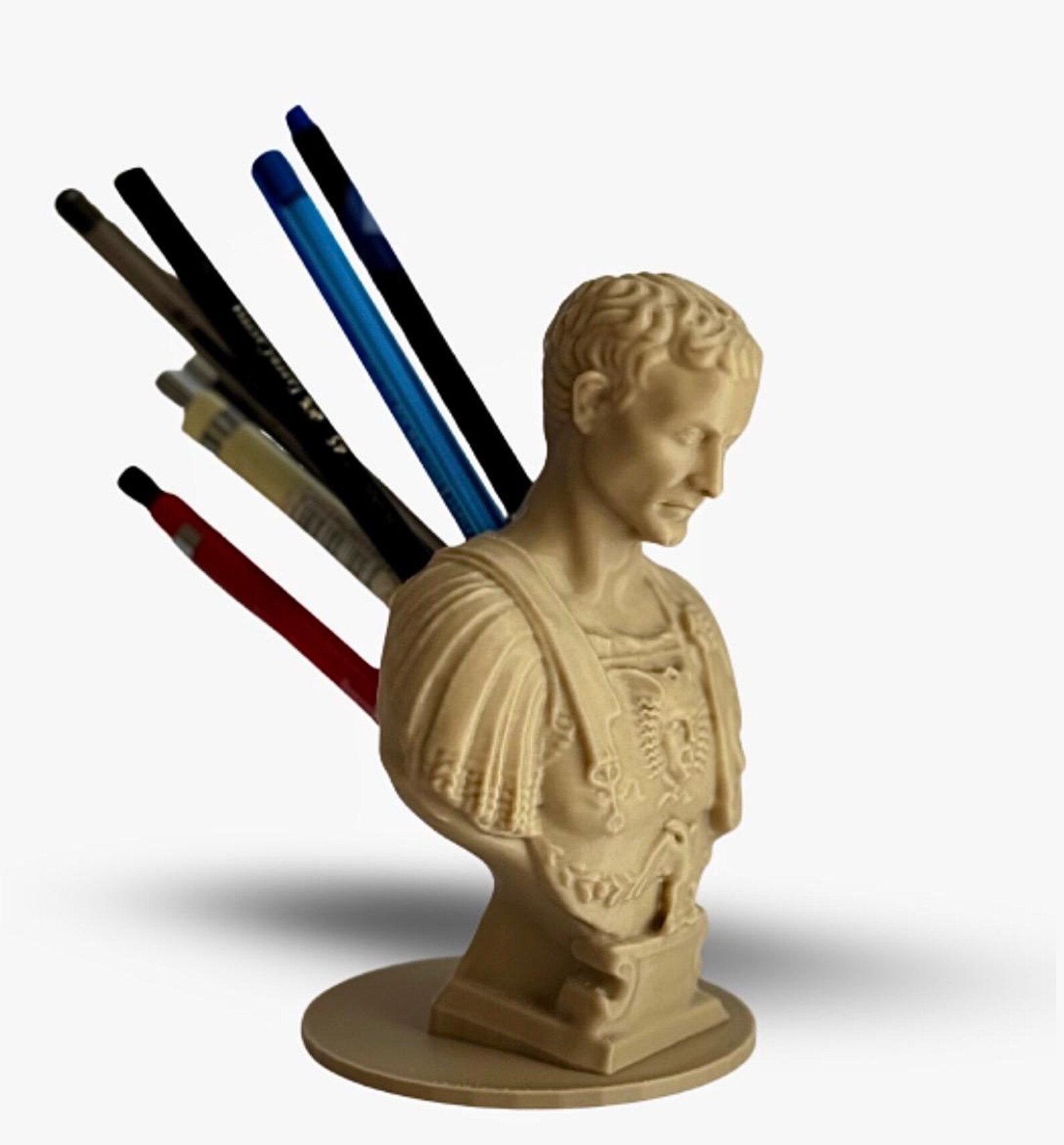 Caesar Bust Pen Holder: Roman Statue Desk Organizer - Etsy