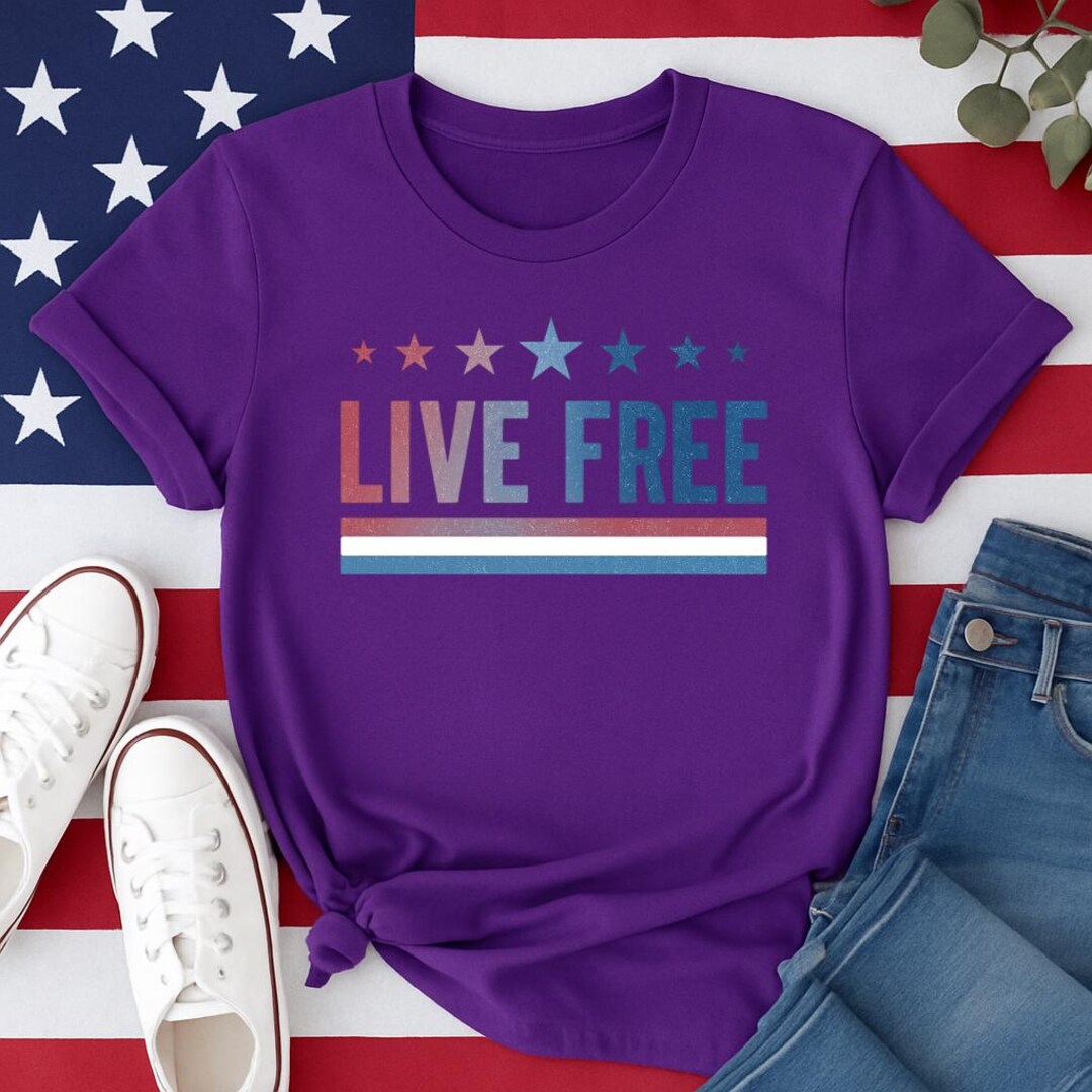 Live Free SVG Png Patriotic Stars Stripes Digital File, 4th of July ...