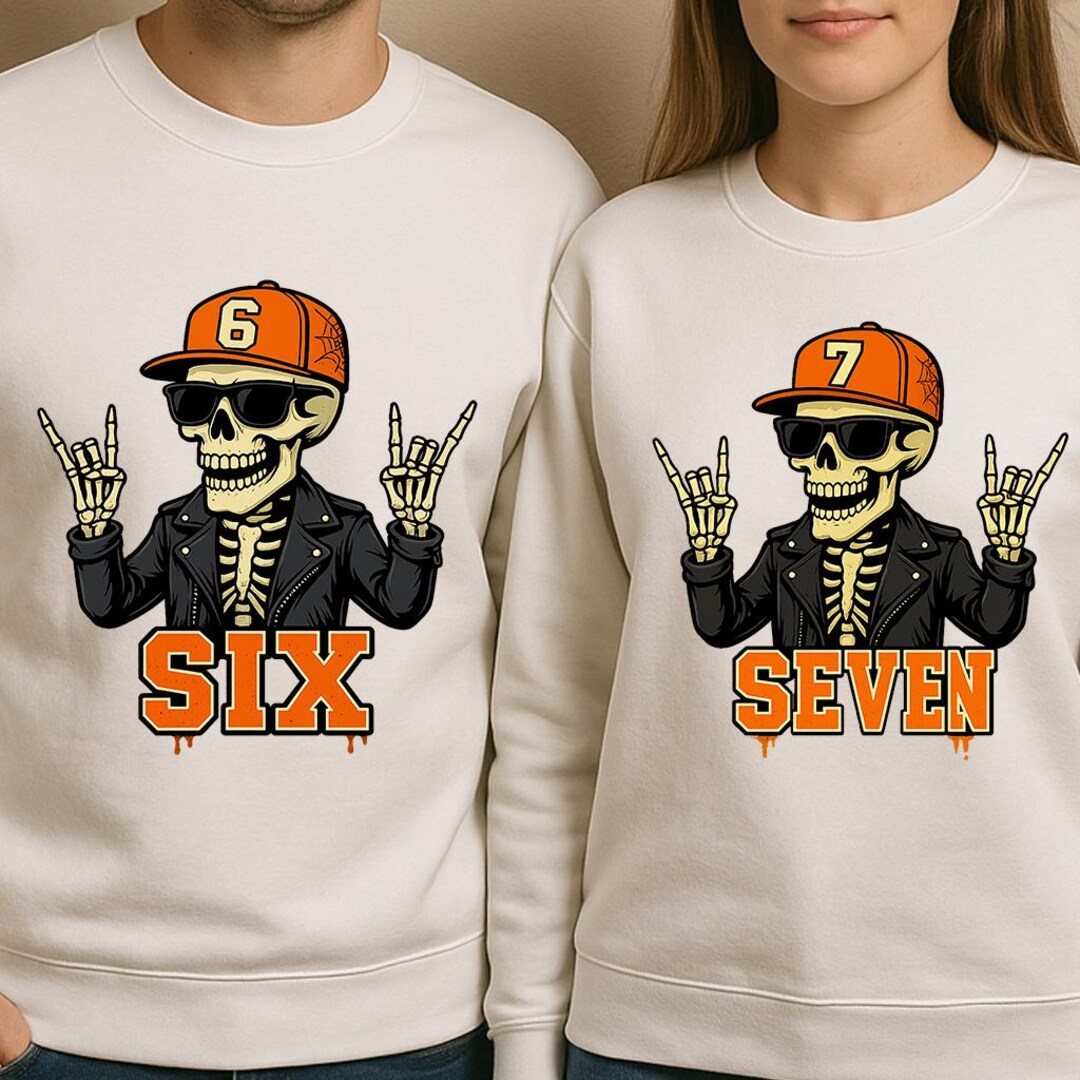 Halloween Ghosts Numbers 6 & 7 PNG, Cartoon Clipart (digital Download ...