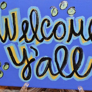 Custom Canvas - Welcome Y'all - Greeting or Entrance Sign - Etsy