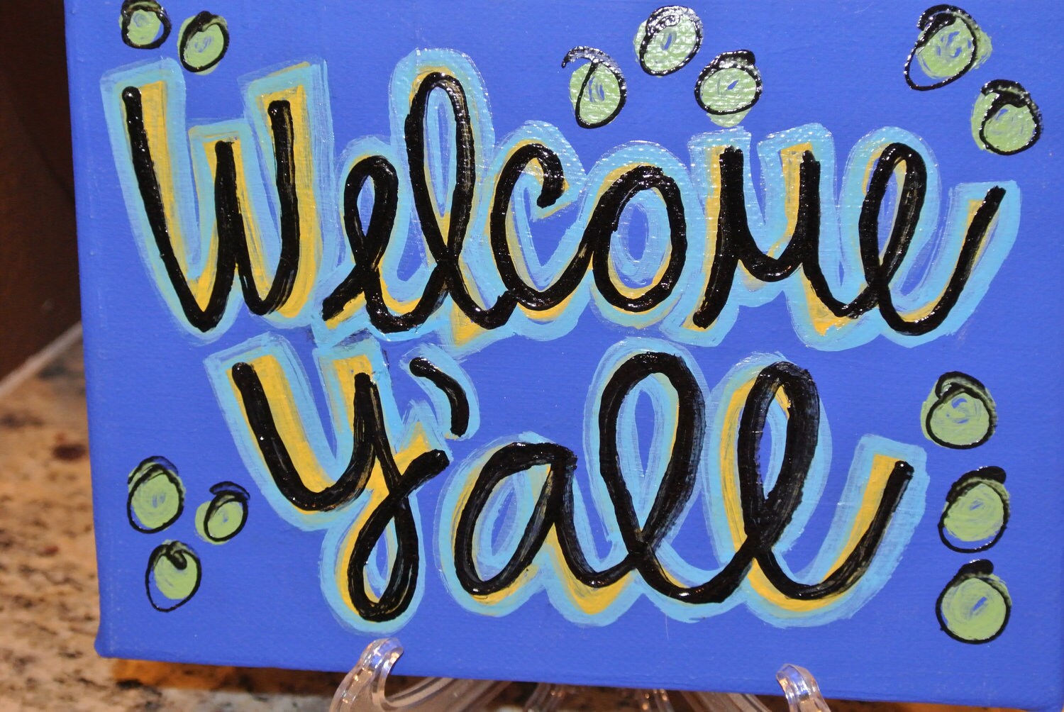 Custom Canvas - Welcome Y'all - Greeting or Entrance Sign - Etsy