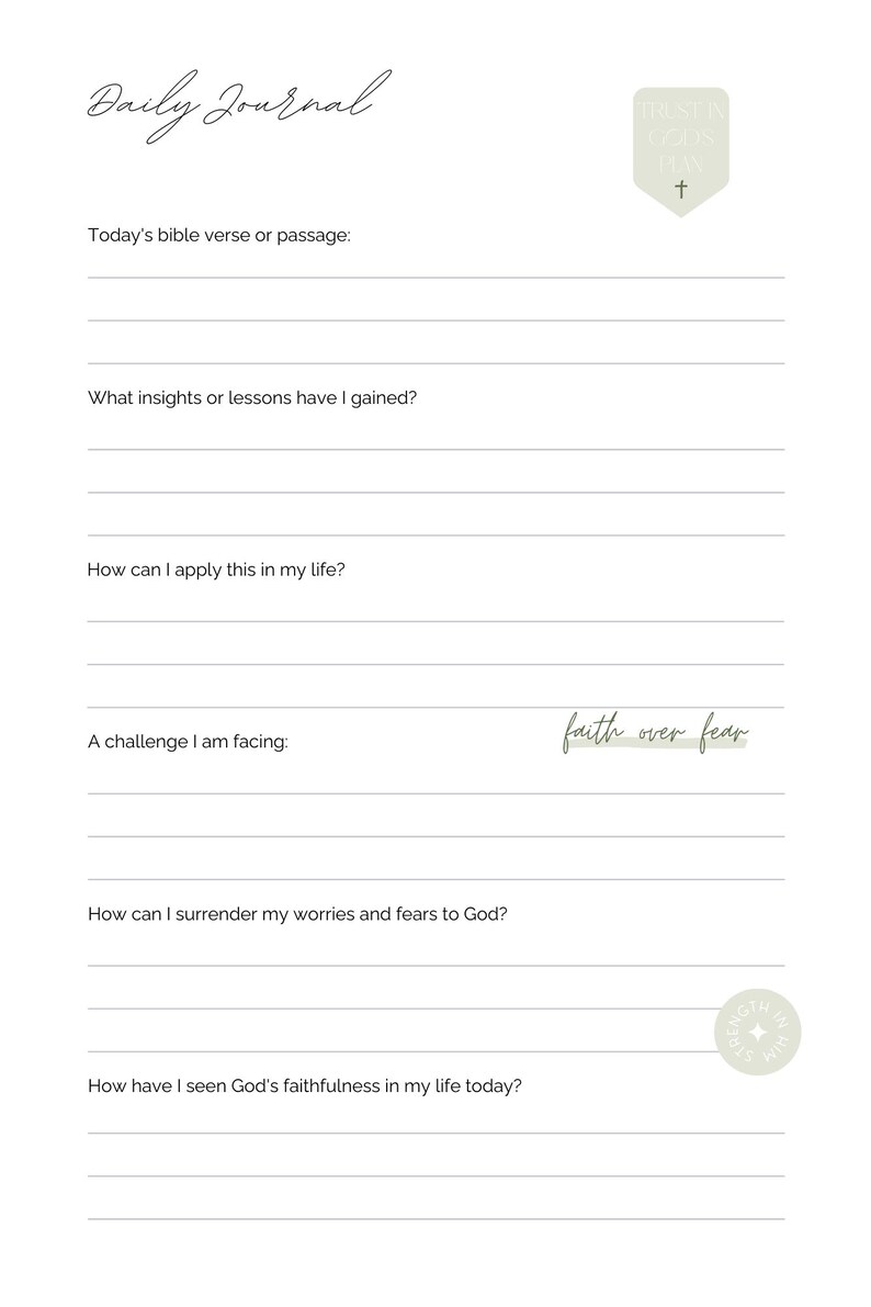 Christian Prayer Journal | 30-day Faith Journal | Quiet Time Devotional ...