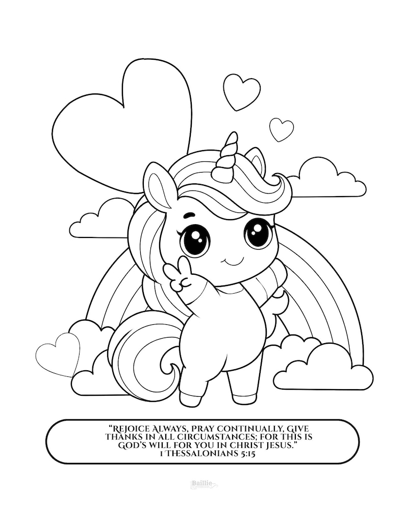 Christian Unicorn Coloring Printable / Psalm 118:24 / Instant Download ...