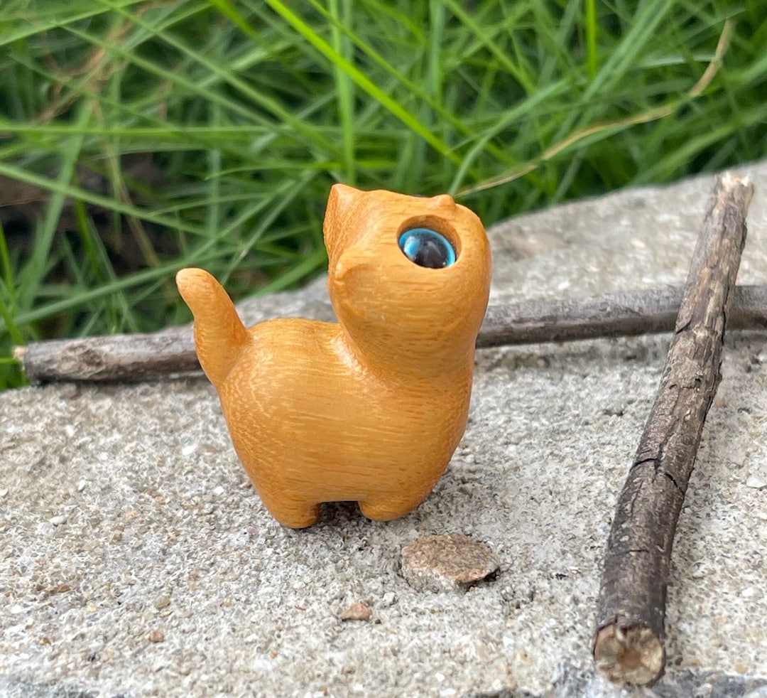 Wood Cat Sculpture,handcarft Wooden Cat Figurines,wood Cat,wooden Cat ...
