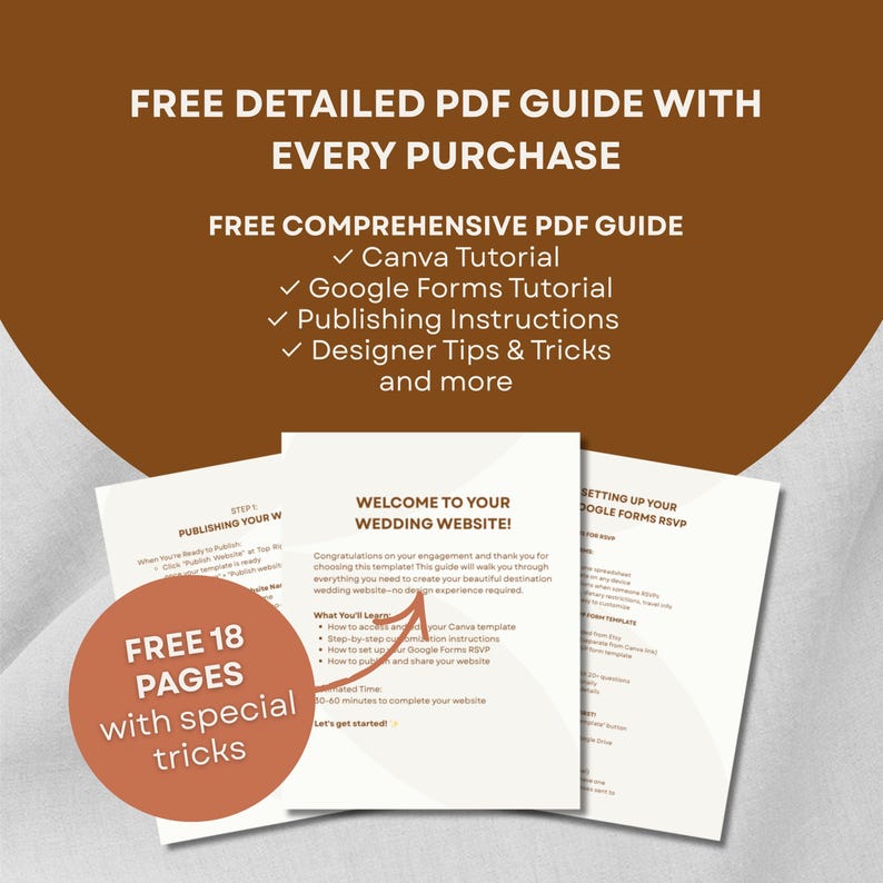 Editable Wedding Website Template Canva | Ivory Elegant Digital Wedding ...