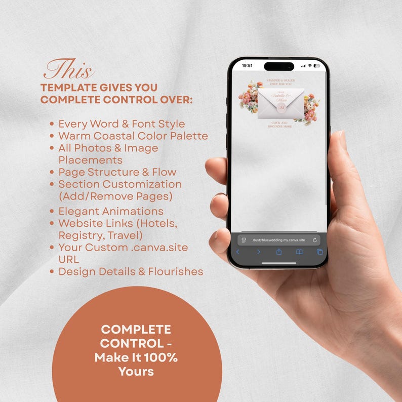 Editable Wedding Website Template Canva | Ivory Elegant Digital Wedding ...