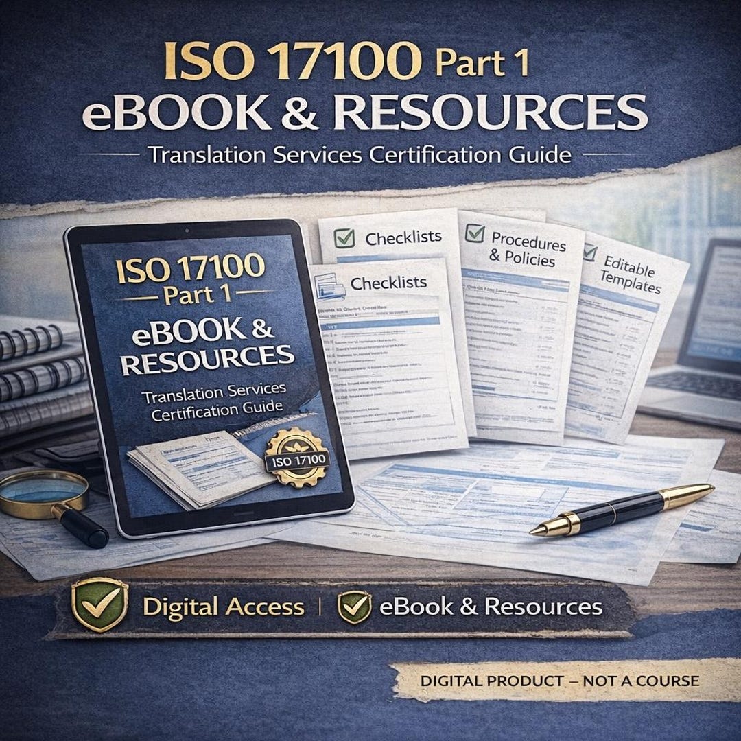 ISO 17100 Part 1 Ebook & Resources | Translation Services Certification ...