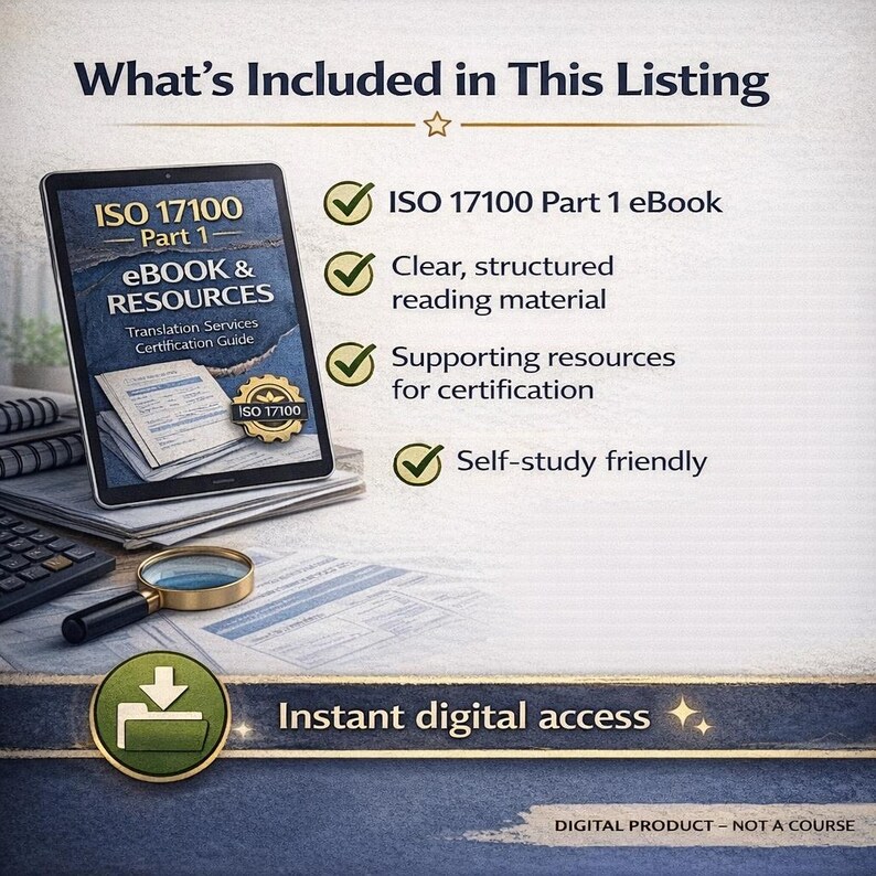 ISO 17100 Part 1 Ebook & Resources | Translation Services Certification ...