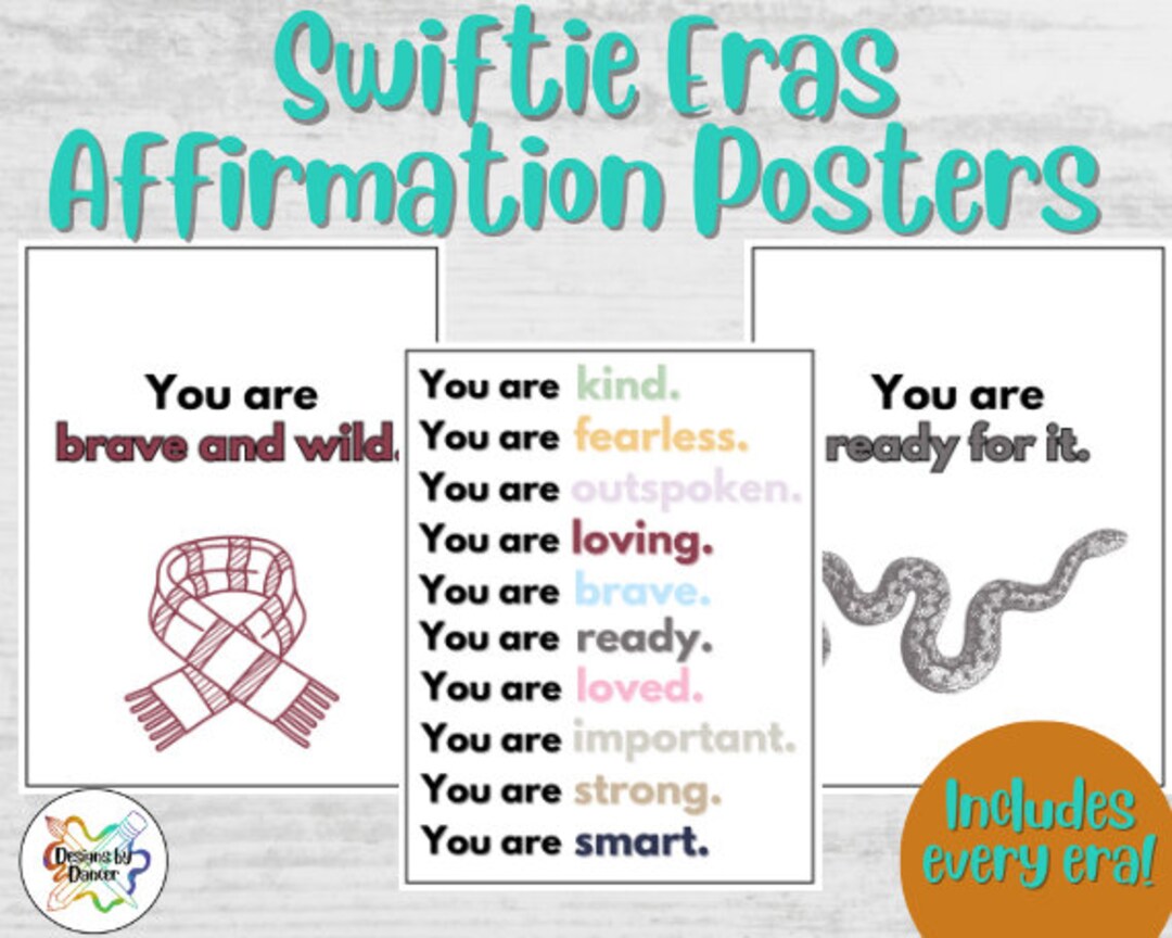 Taylor Swift Affirmation Posters Printable Instant Download (eras ...