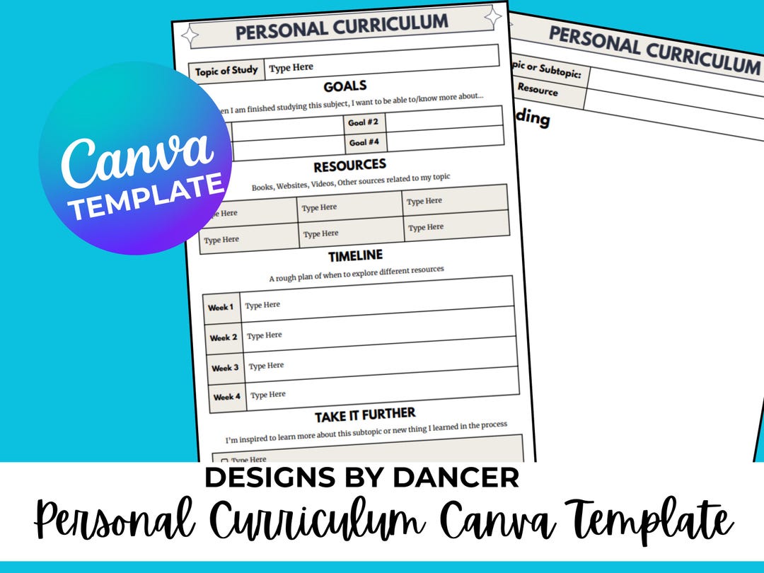 Editable Canva Curriculum Template | Trendy Fall Personal Learning Plan ...