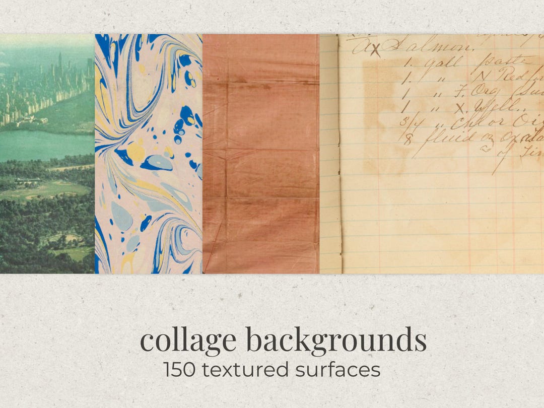 Collage Backgrounds Digital Paper Pack | 150 Abstract & Grunge ...