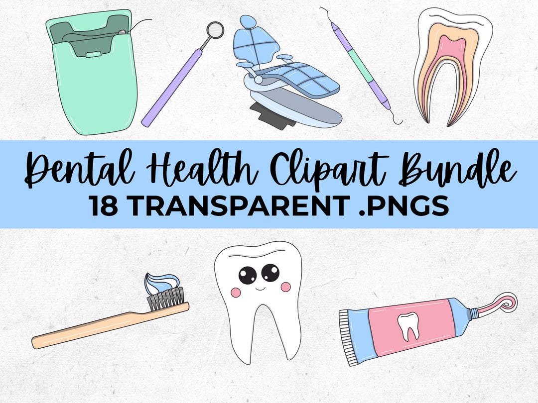 Dental Clipart PNG Bundle | Dentist Tooth Hygienist Illustrations ...