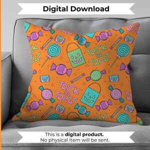 Halloween Trick or Treat Candy Seamless Pattern Digital Paper | Spooky ...