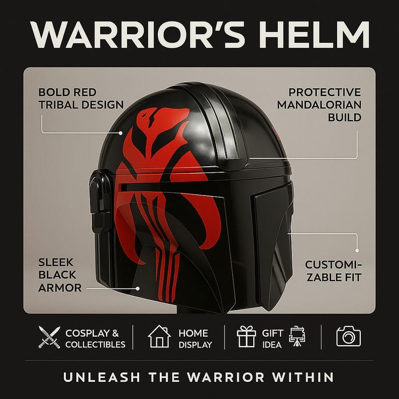 Red Mythosaur Mandalorian Helmet | Star Wars Cosplay Armor - Etsy