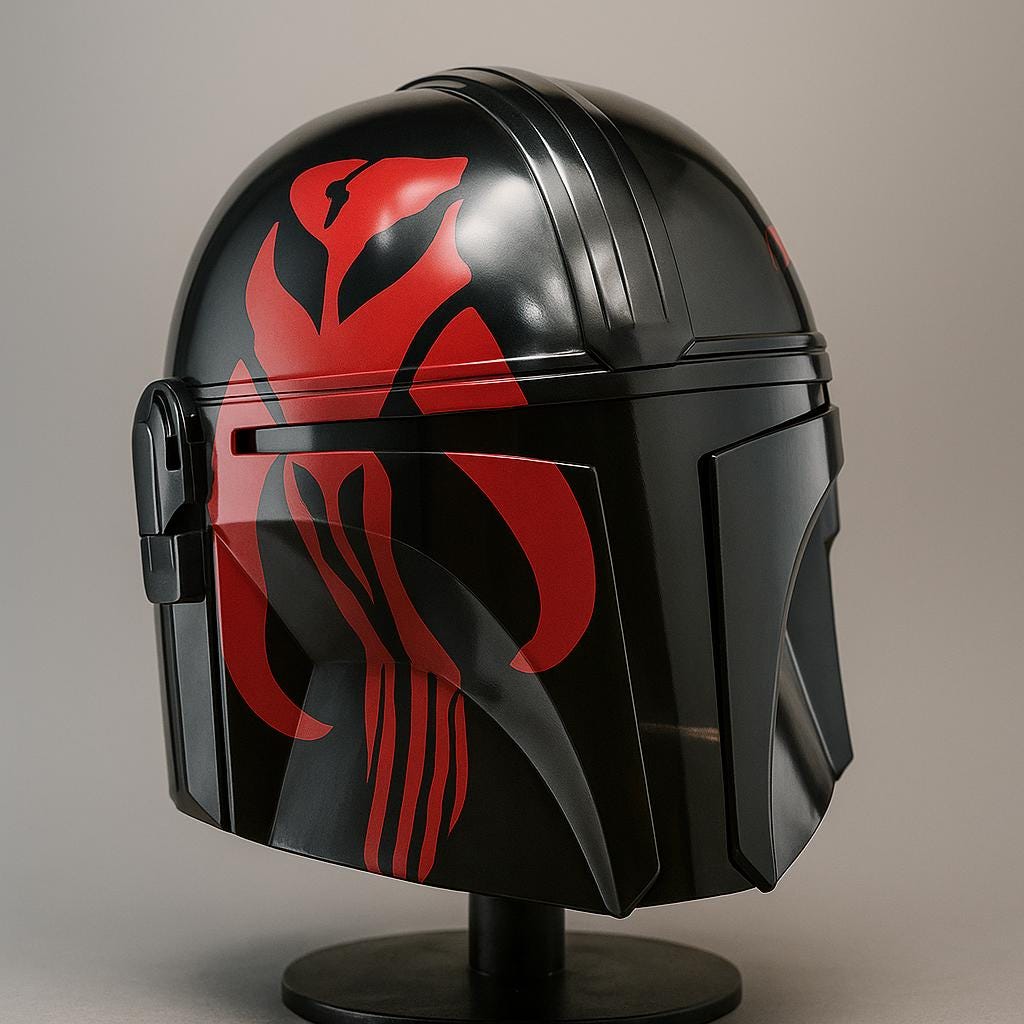 Red Mythosaur Mandalorian Helmet | Star Wars Cosplay Armor - Etsy