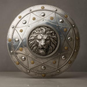 Lion Crest Metal Shield - Medieval Warrior Decor, 24-inch - Etsy