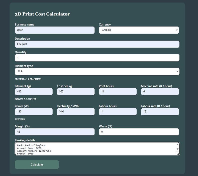 3D Print Cost Calculator – Pricing Tool for 3D Printing Businesses ...