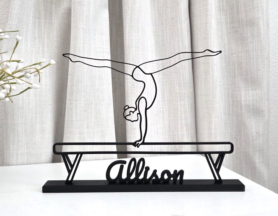 Gymnastics Balance Beam Line Art: Personalized 3D Printed Sculpture - Etsy