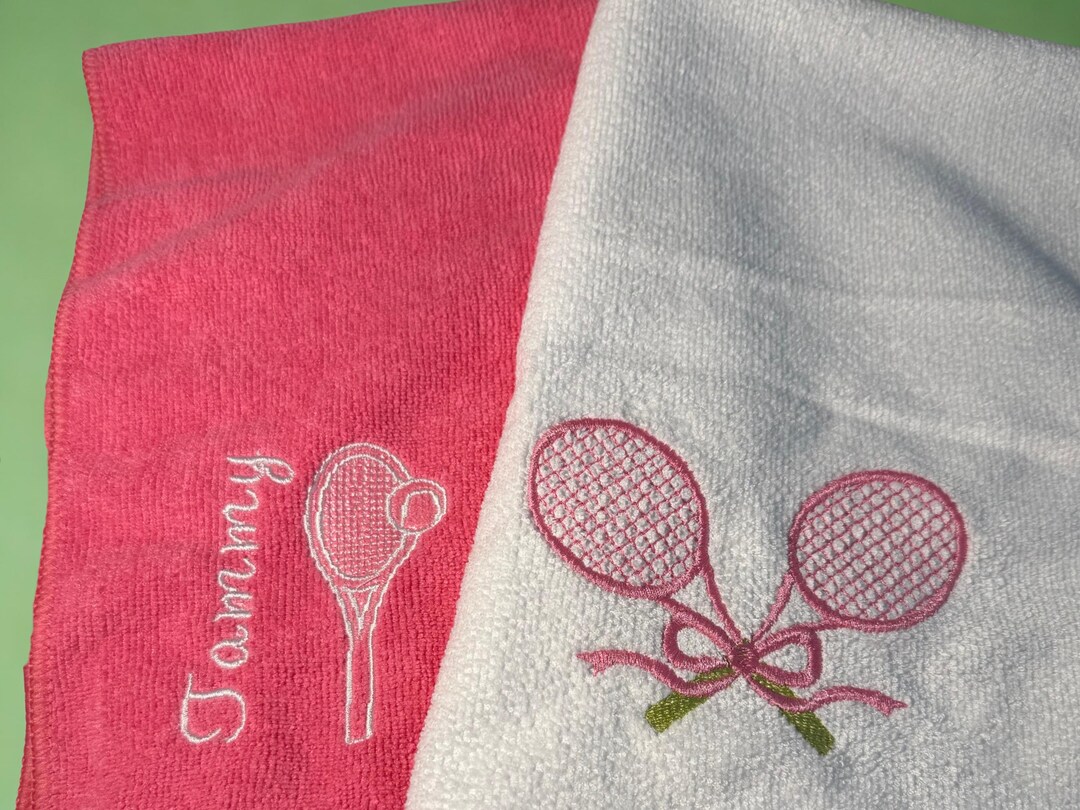 Embroidered Tennis Towel Set: Personalized Racket Design - Custom ...