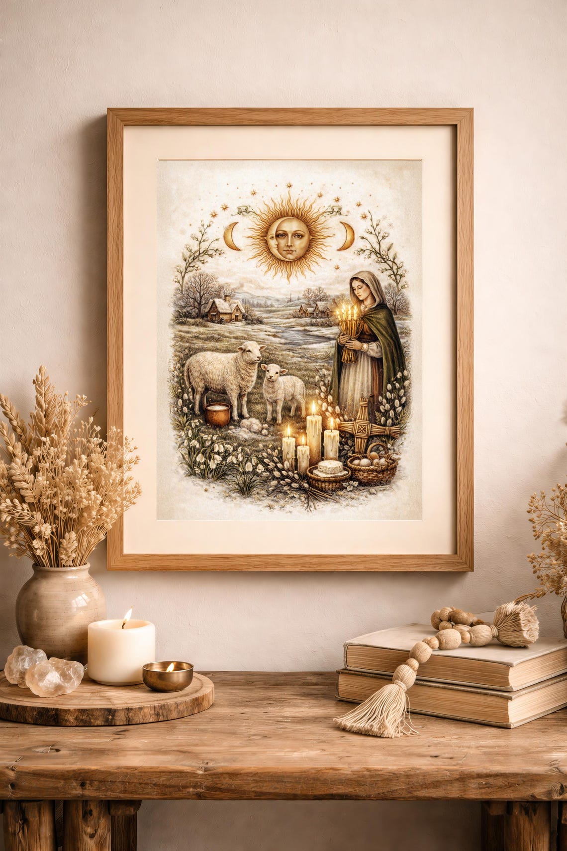 Imbolc Wall Art – St Brigid’s Cross Pagan Print, Yule Ostara Easter ...